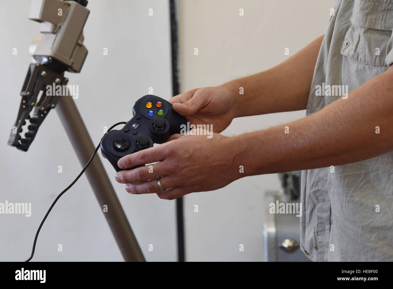 Joseph Brunette, iRobot instructor, shows Djibouti Armed Forces (FAD ...