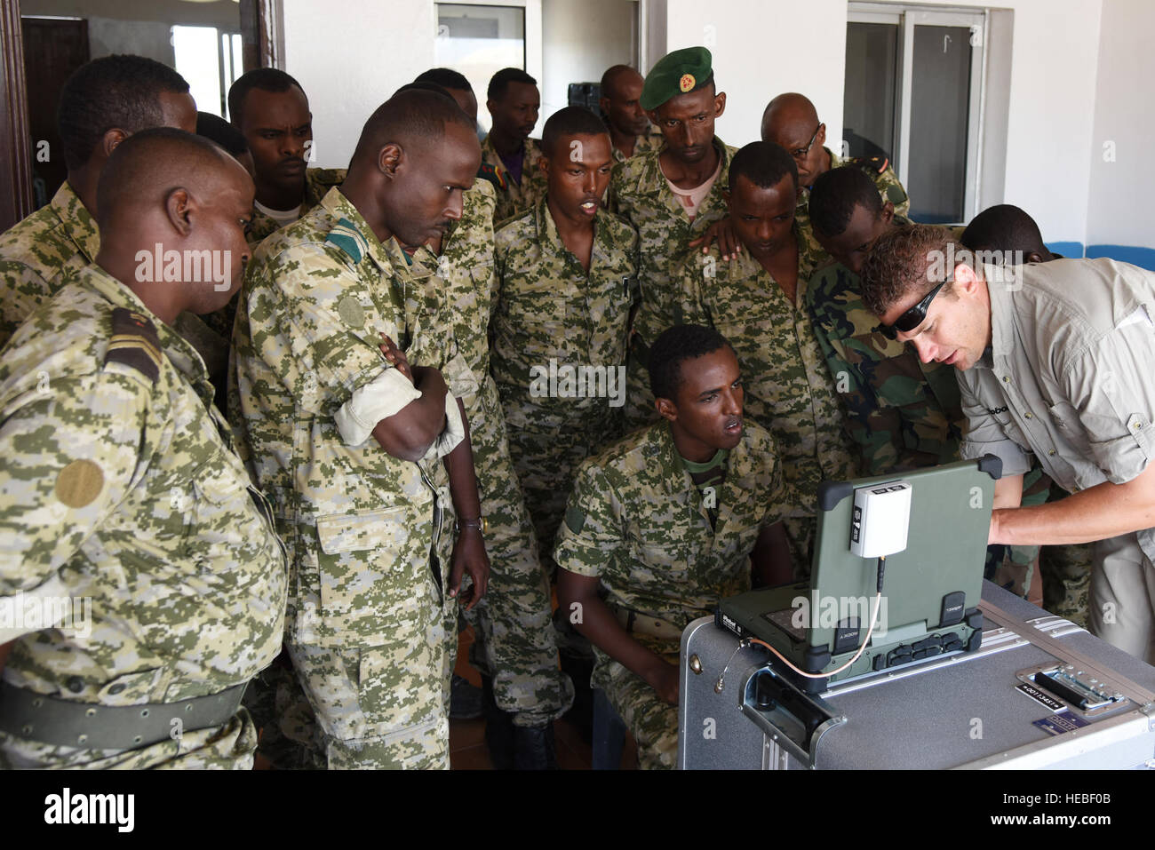 Joseph Brunette, iRobot instructor, shows Djibouti Armed Forces (FAD ...