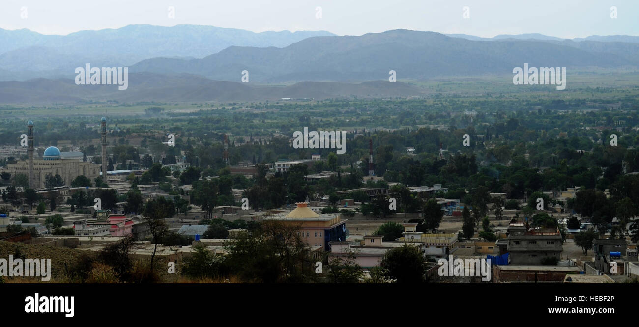 Khost province, Afghanistan, as seen from a guard tower at the ...