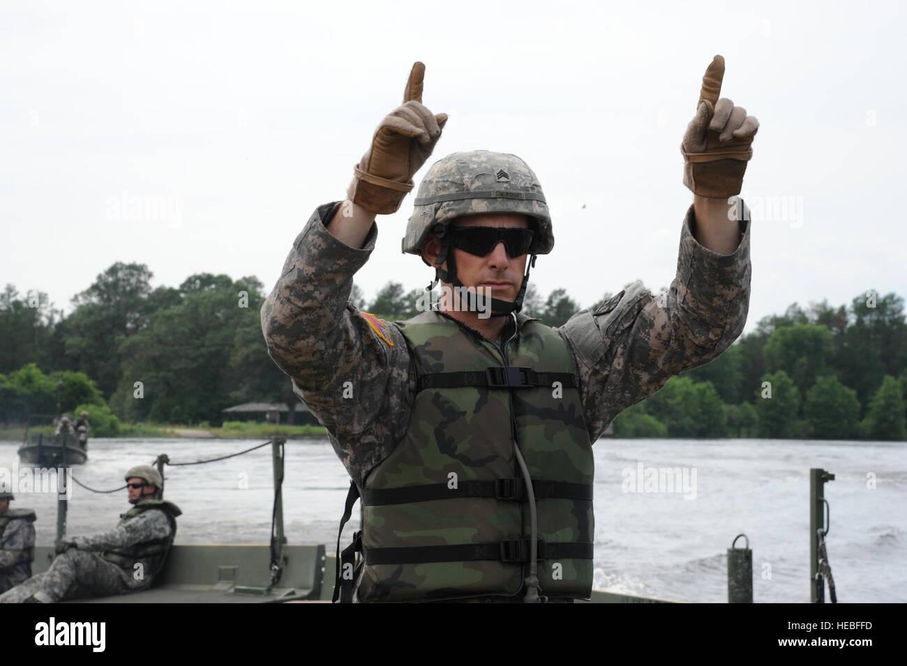 Bridge Commander, U.S. Army Sergeant Rob Ciminohurt of First Platoon ...