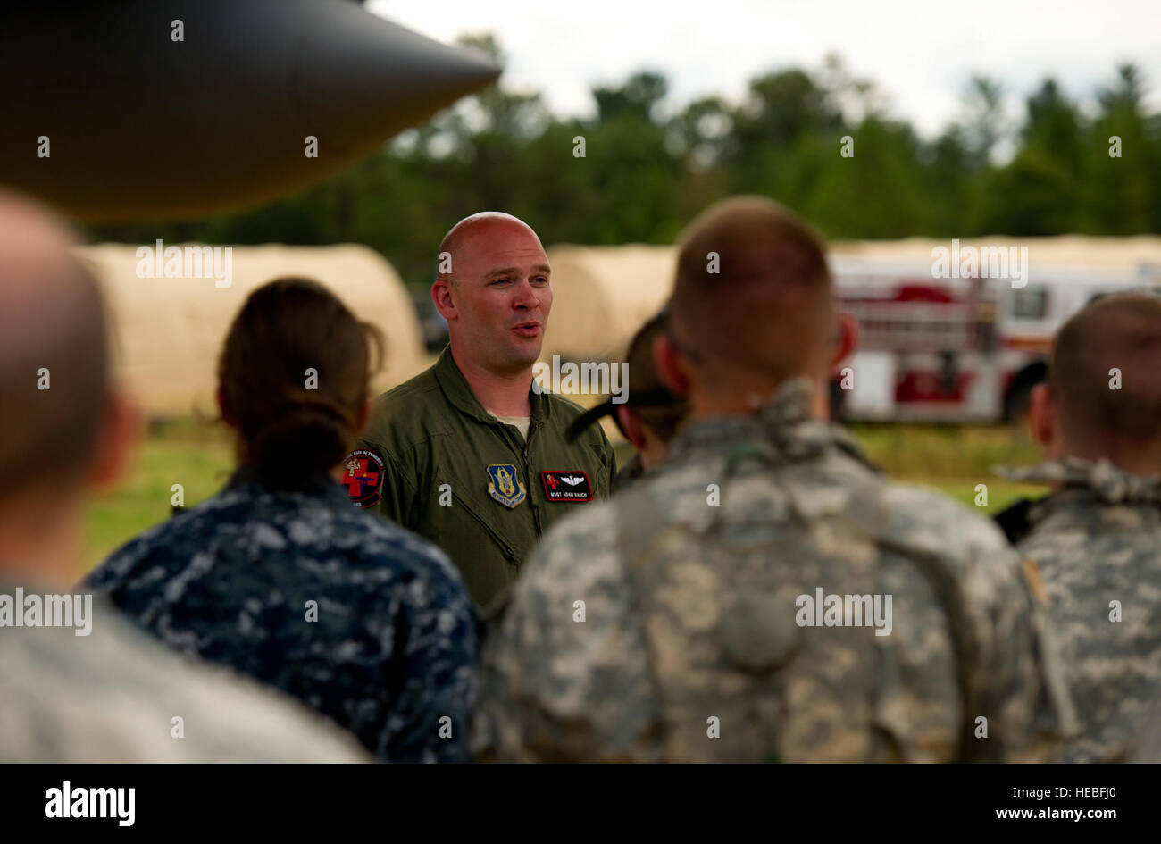 U.S. Air Force Master Sgt. Adam Rauck, a Flight Aeromedical Evacuation ...