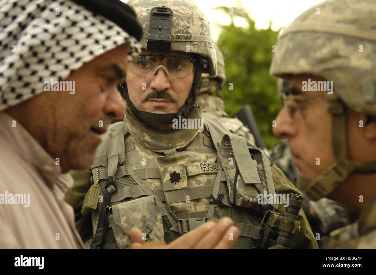 U.S. Army Lt. Col. Keith Gogan (center), commander, 6th Battalion, 9th ...