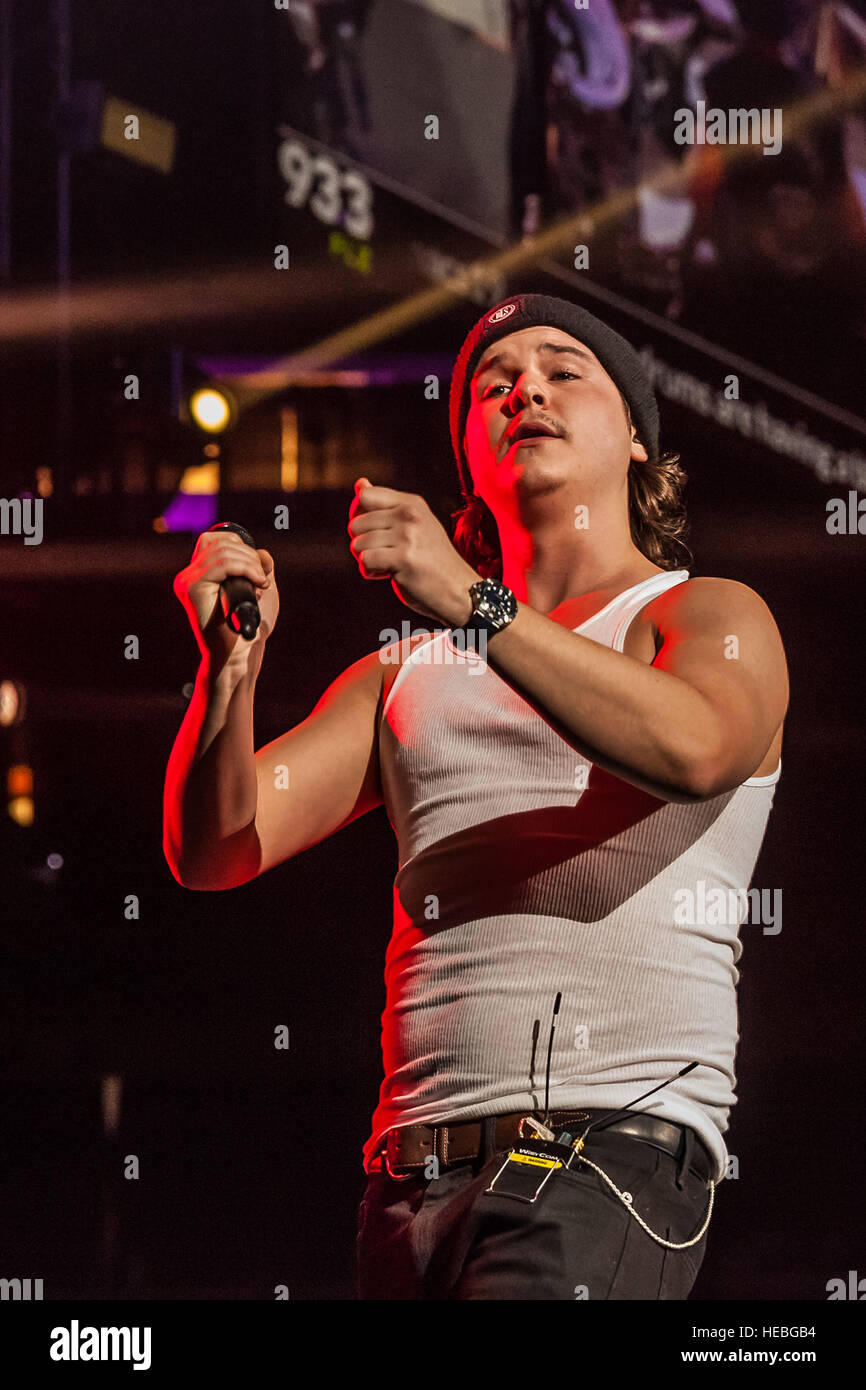 Lukas Forchhammer of Lukas Graham performing at 93.3 FLZ's iHeartRadio ...