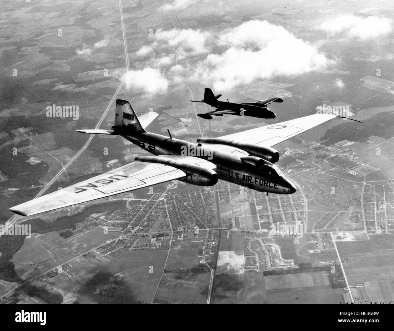 FIRST VIEW OF USAF RB-57D -- Tactical Air Command's B-57 bomber (black ...