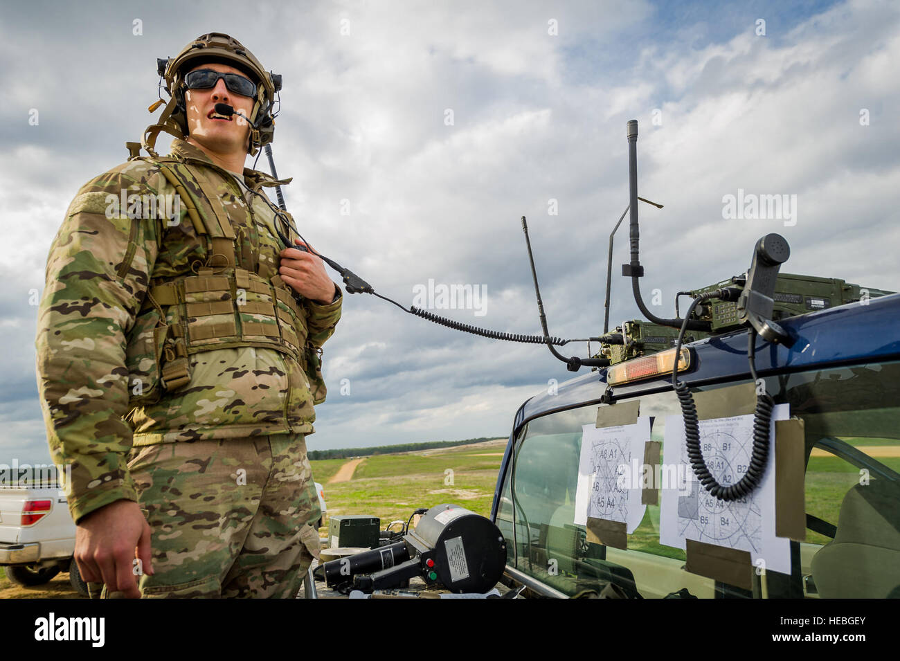 Senior Airmen Brian Colt Gass monitors the air space and weather ...