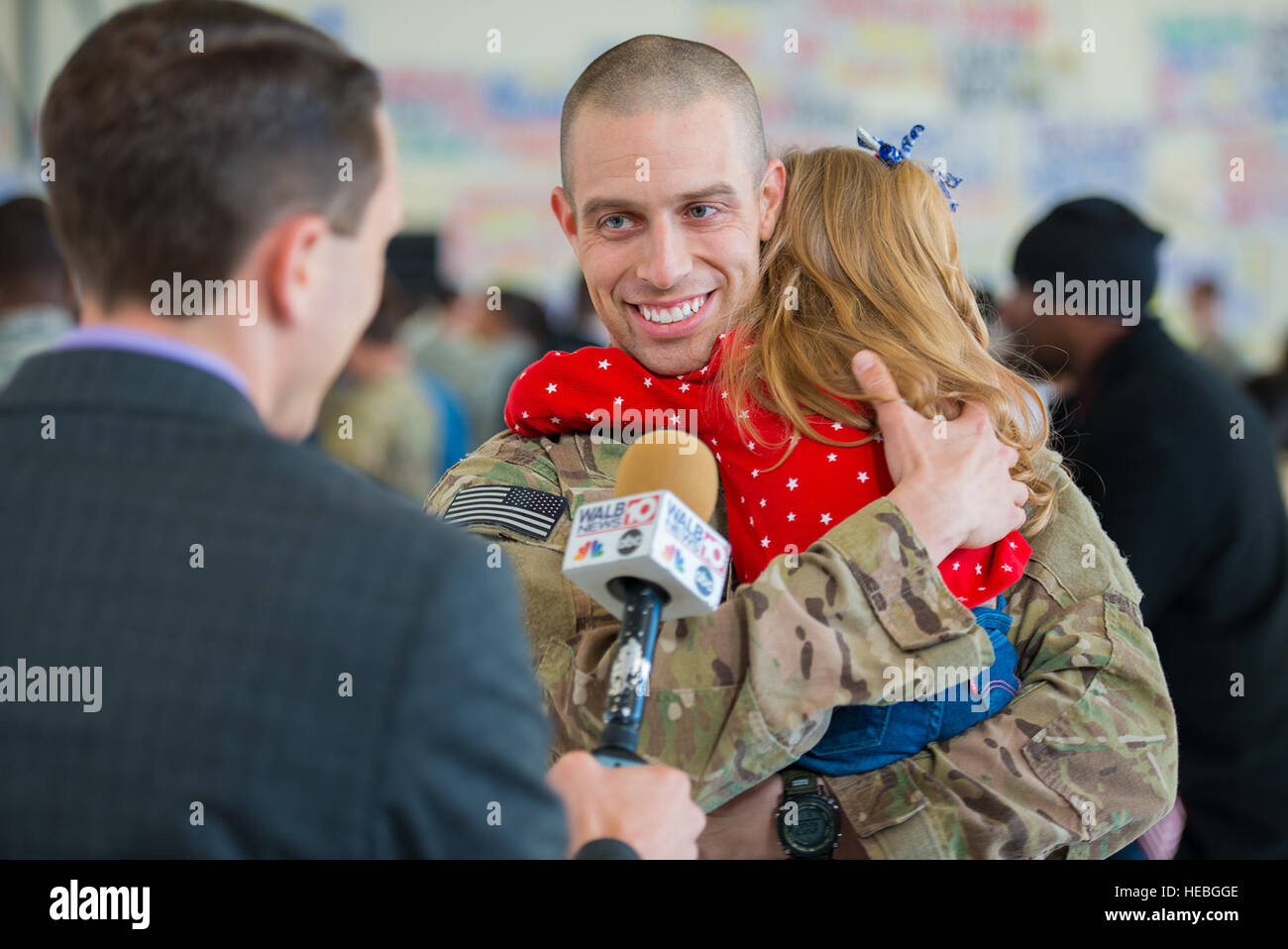 Staff Sgt. Dallas Ayers answers questions during an interview following ...