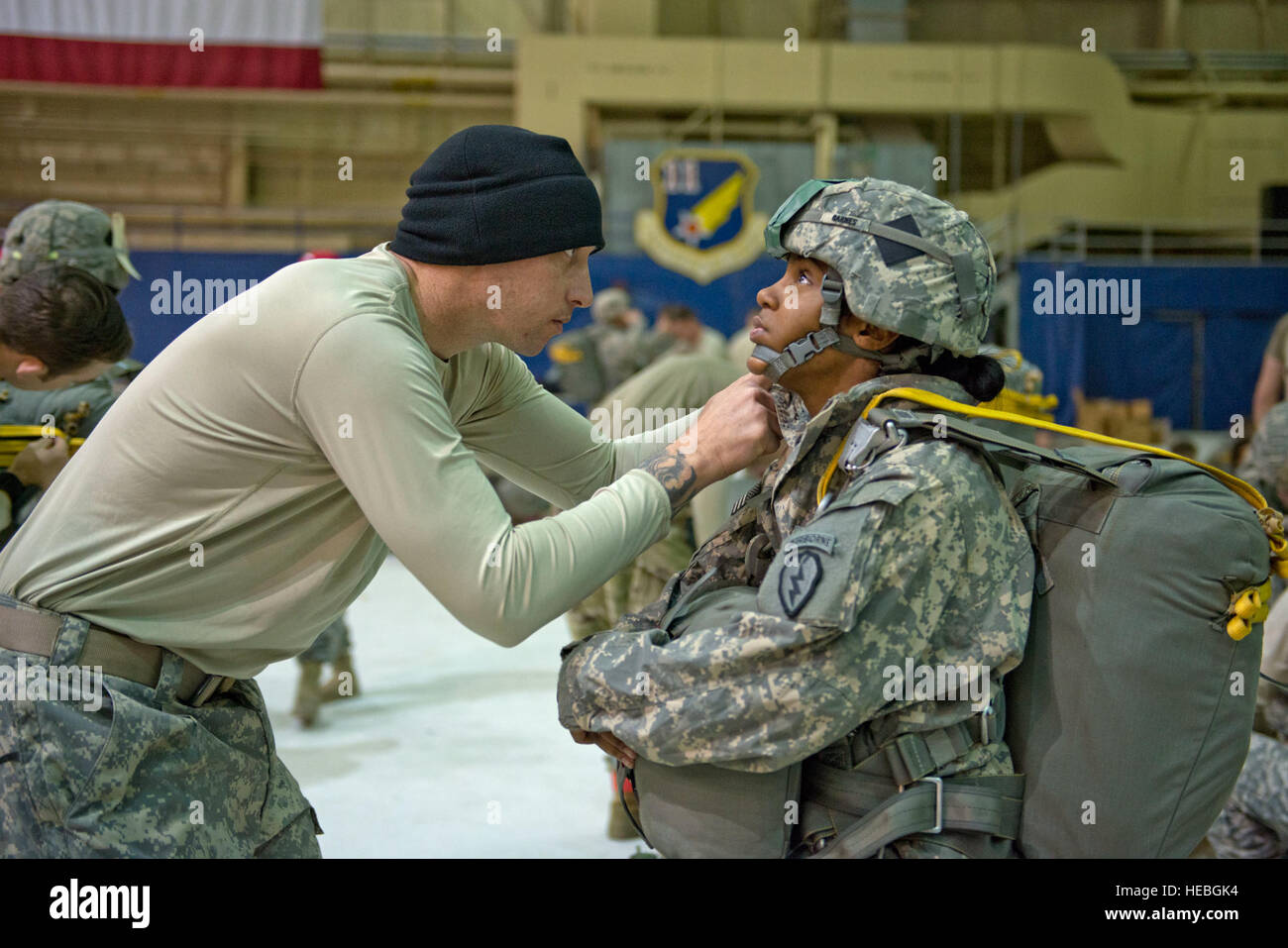 A paratrooper with the 4th Infantry Brigade Combat Team (Airborne ...
