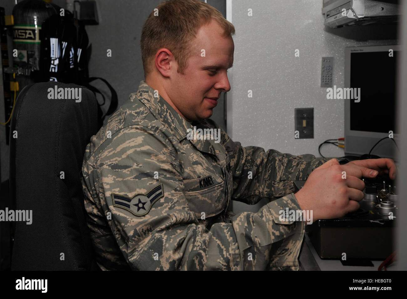 U.S. Air Force Airman 1st Class Jeff Kinney, assigned to the 509th ...