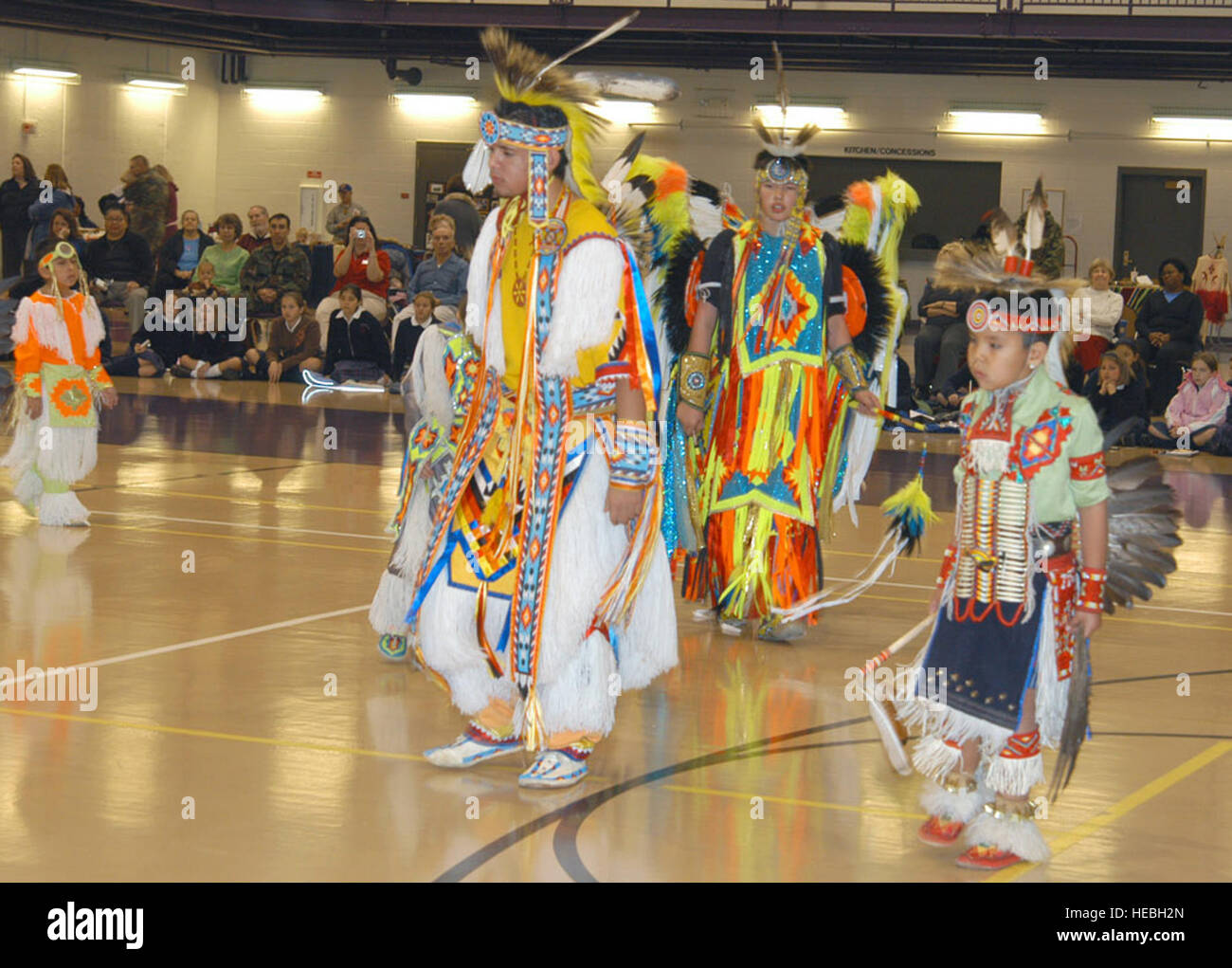 Members of the Winnebago Indian Tribes dance team, perform authentic ...