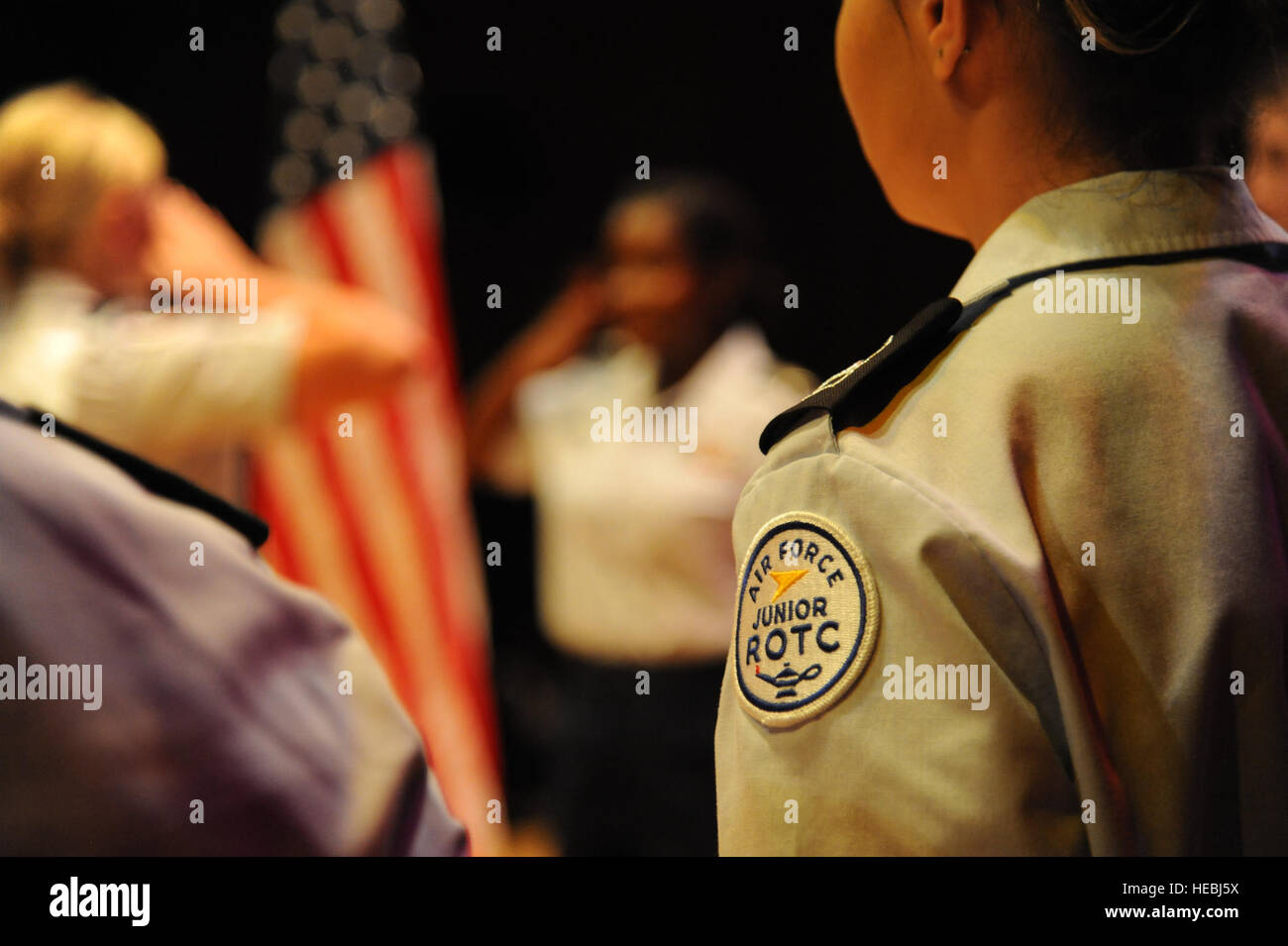 U.S. Air Force Junior ROTC students attend a graduation ceremony at ...