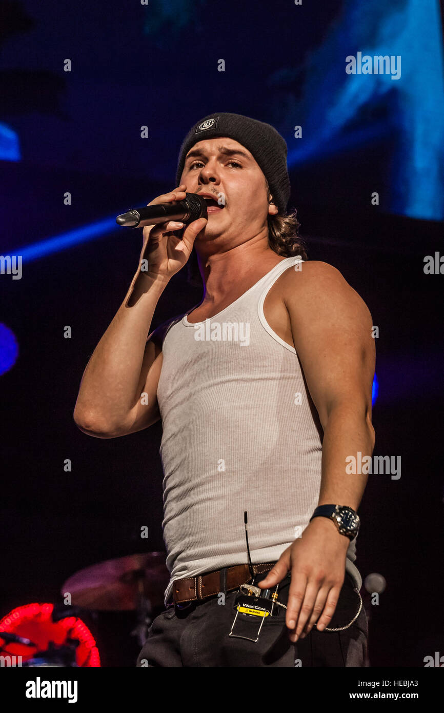 Lukas Forchhammer of Lukas Graham performing at 93.3 FLZ's iHeartRadio ...