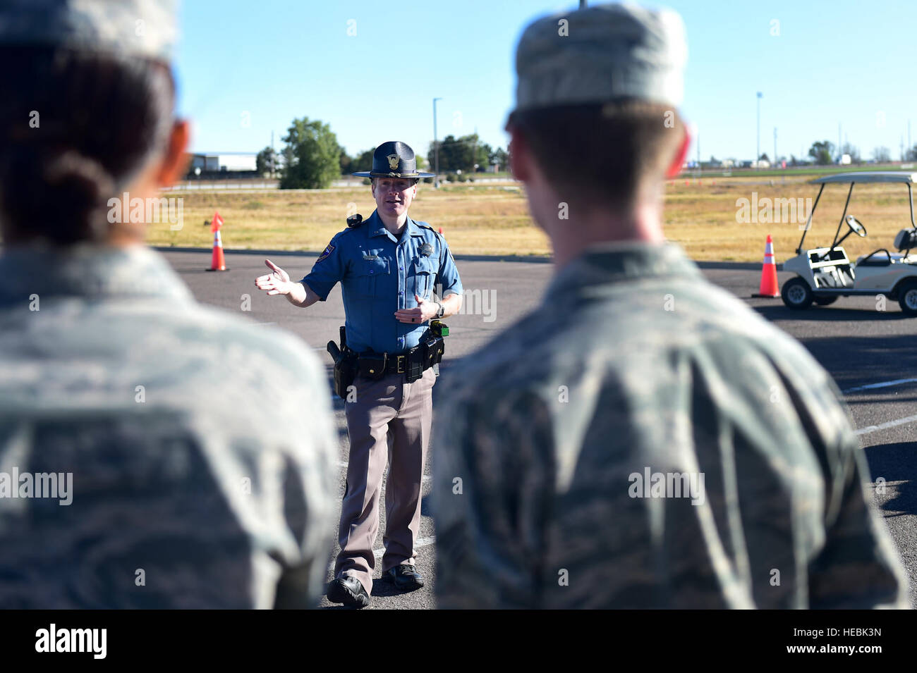 Josh Lewis, Colorado State Trooper, explains the process of a field ...