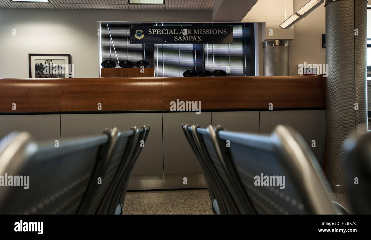 The SAM PAX, or Special Air Mission Passenger Terminal, desk is located ...