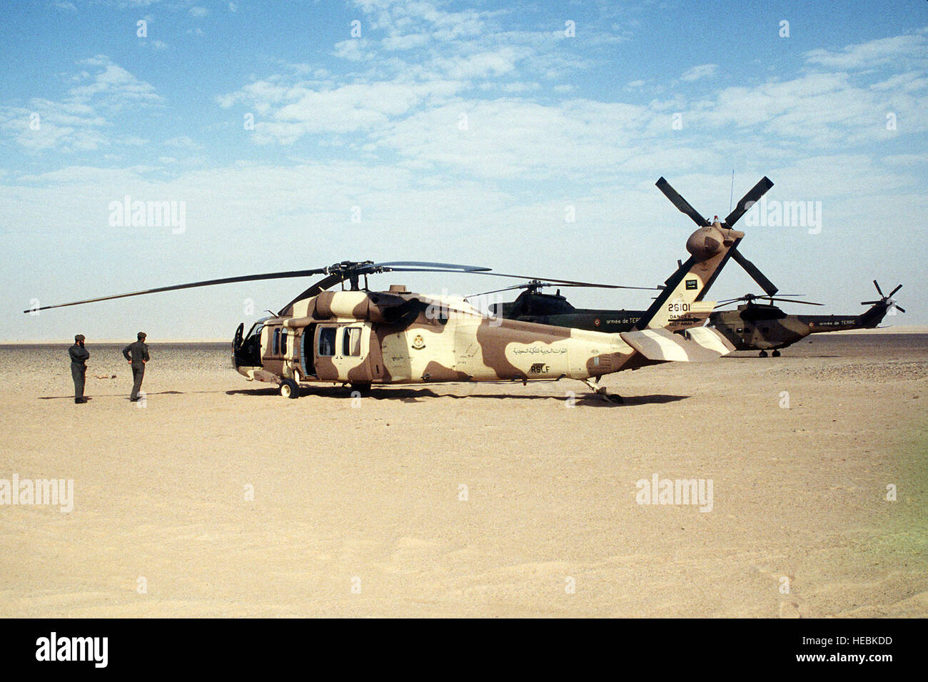 Saudi Arabian army UH-60 Blackhawk helicopters operate with military ...