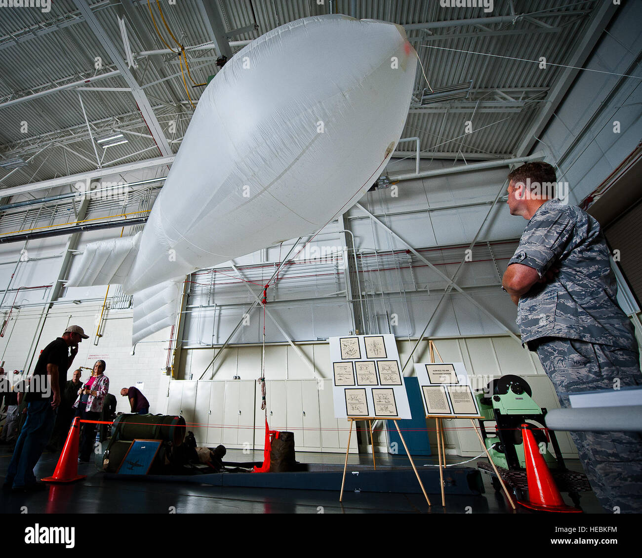 The "Skyhook" Fulton Surface to Air Recovery System, a device attached ...