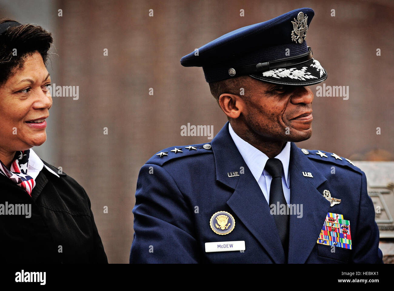Lt. Gen. Darren McDew, 18th Air Force commander, listens to Veterans ...