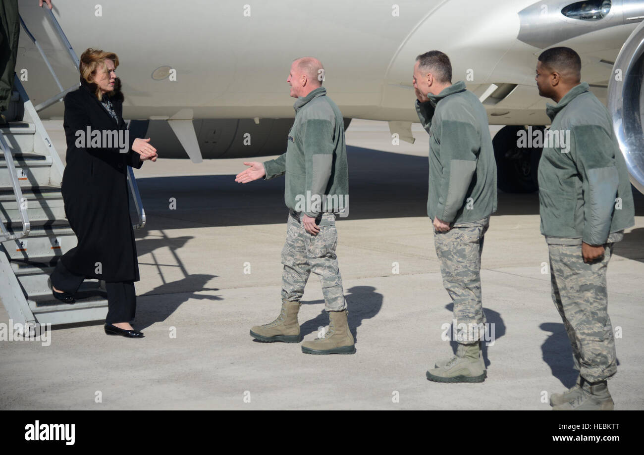 Secretary of the Air Force Deborah Lee James meets with Lt. Gen ...