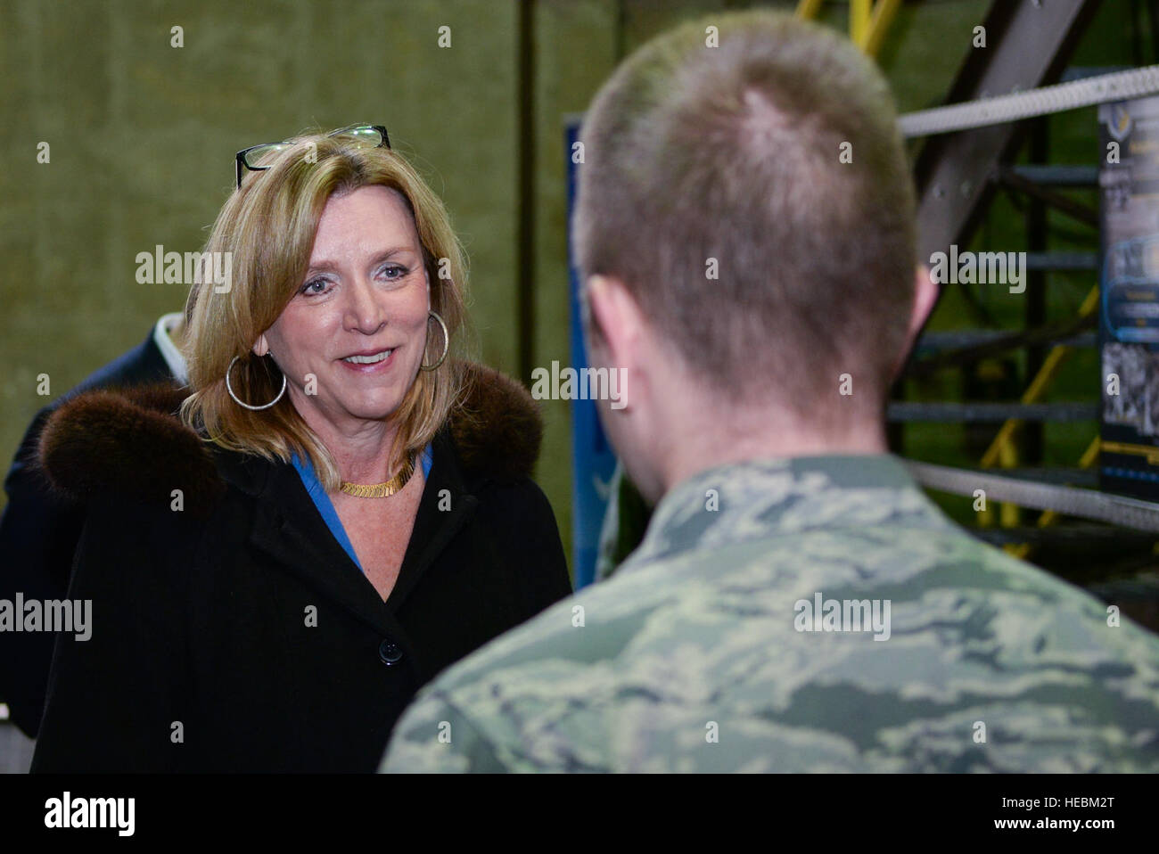 Secretary of the Air Force Deborah Lee James, is briefed by U.S. Air ...