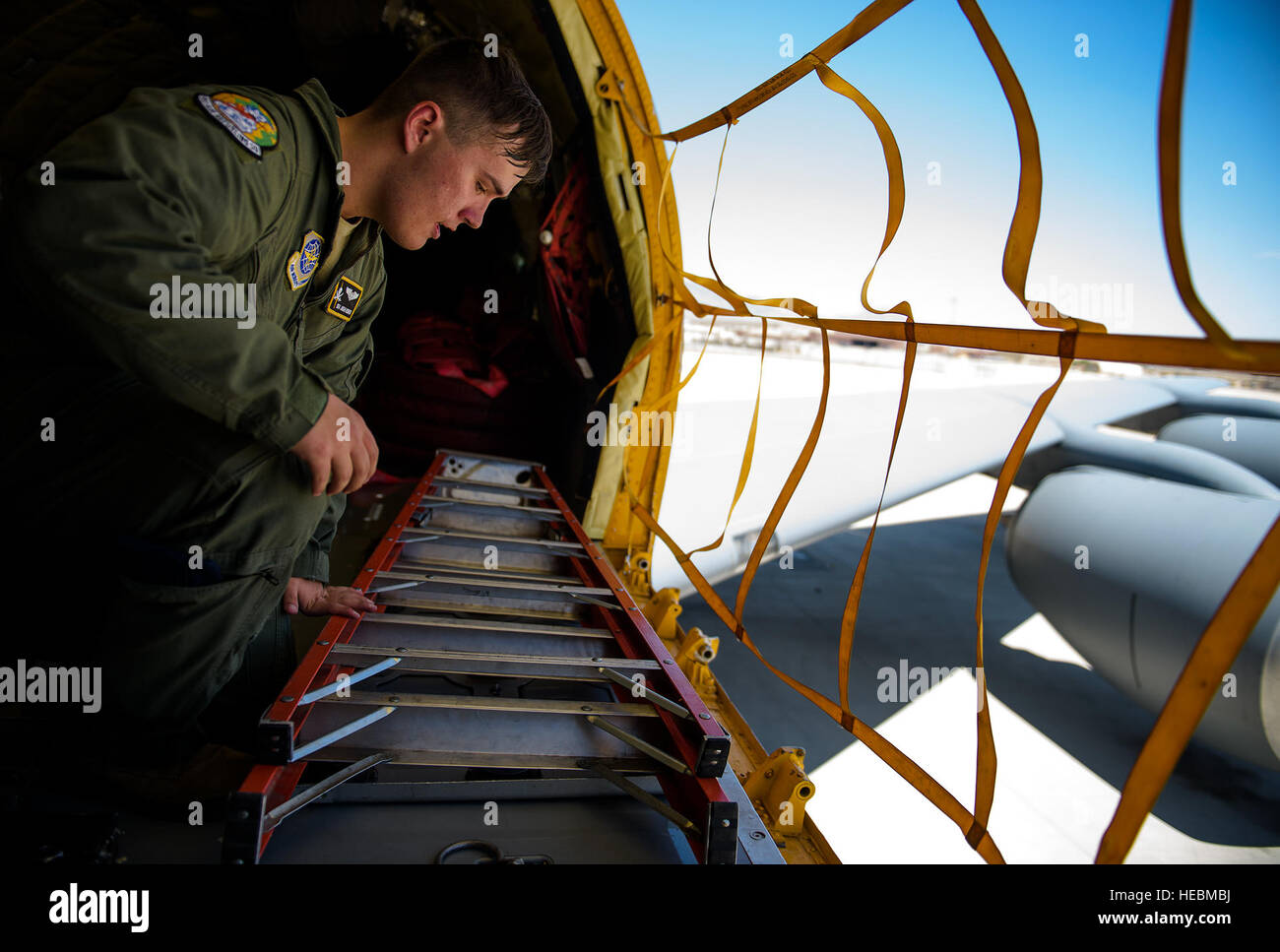 Senior Airman Jordan Webber, a KC-135 Stratotanker boom operator from ...