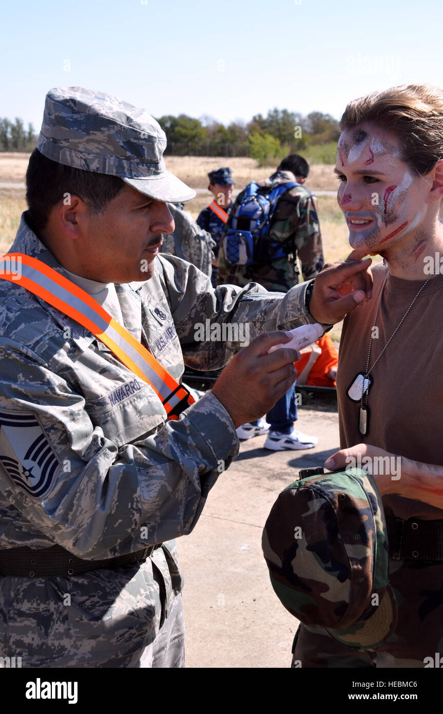 Senior Master Sgt.Tony Navarro, 301st MDS medical technician applies ...