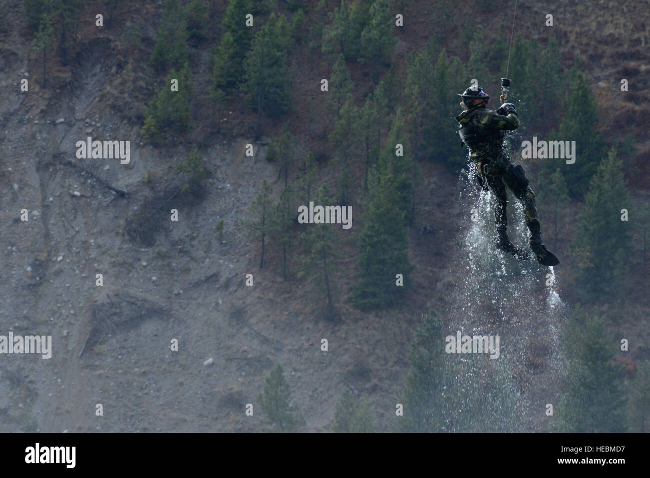 Capt. Matthew Arnold, 66th Training Squadron combat rescue officer, is ...