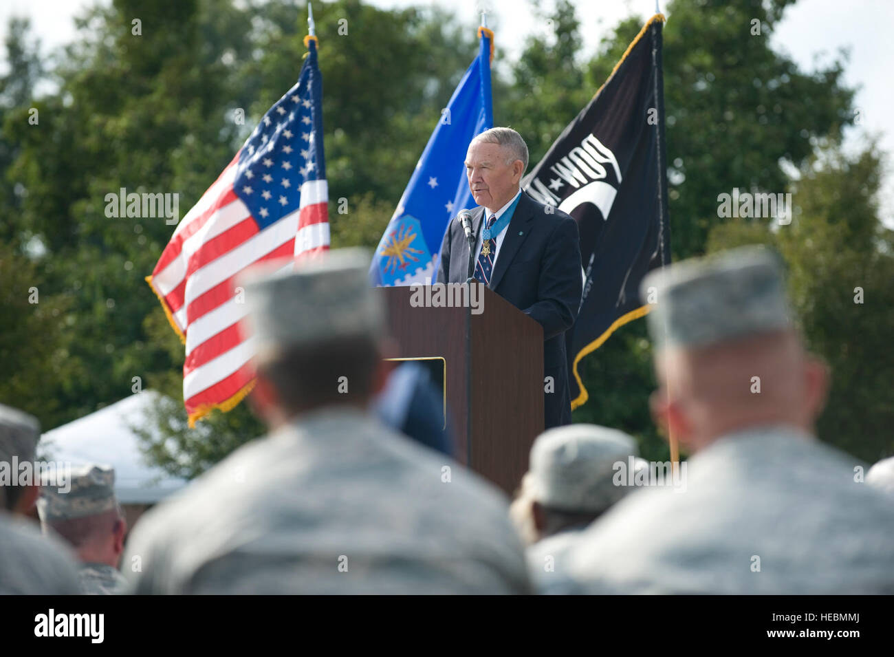 Retired Army colonel and Medal of Honor recipient, Walter J. Marm ...