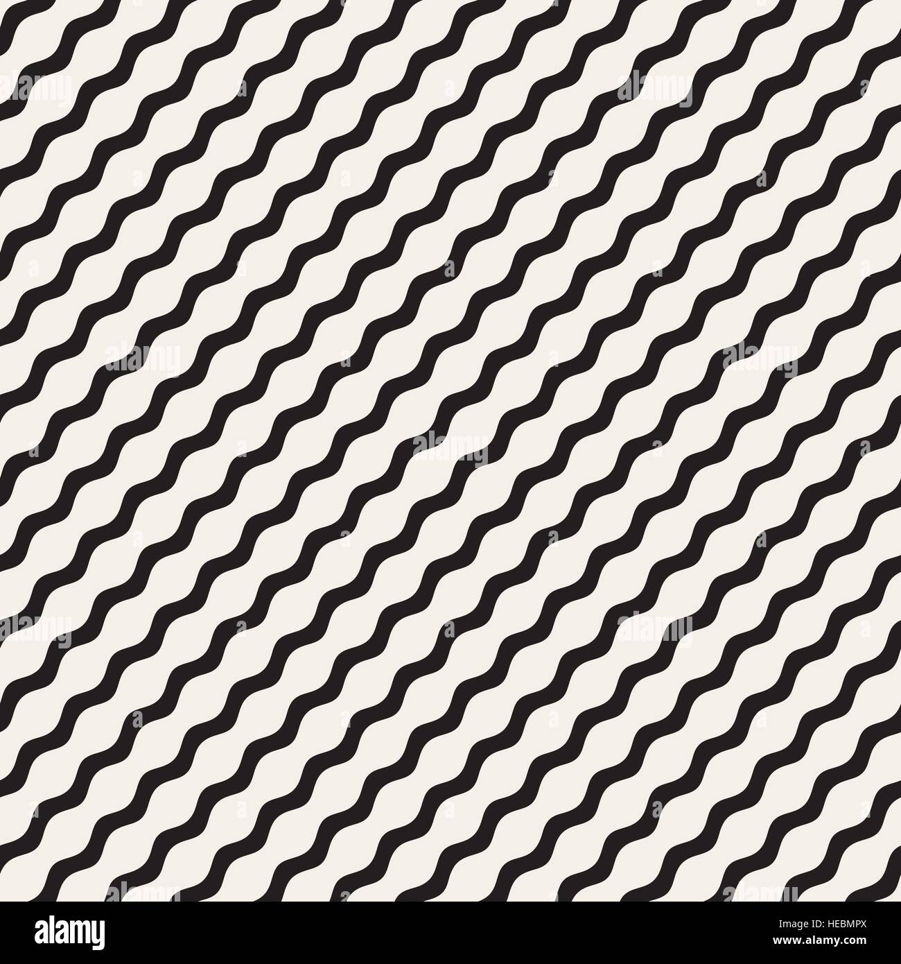 Wavy Ripple Lines. Vector Seamless Black and White Pattern Stock Vector ...