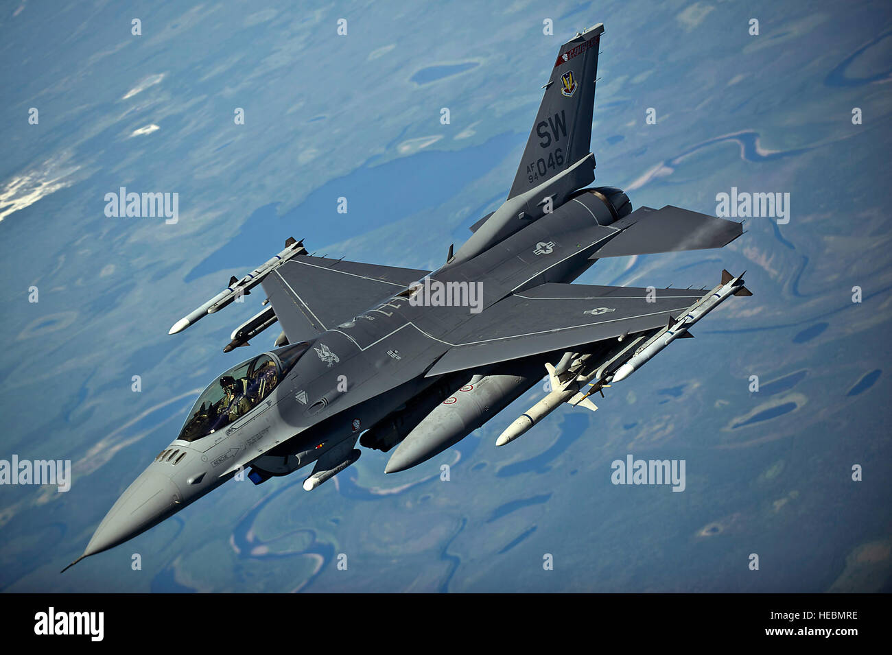 A U.S. Air Force F-16C Fighting Falcon from the 77th Fighter Squadron ...