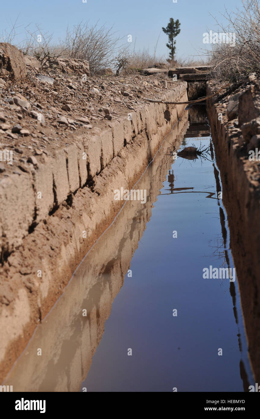 A partially above and partially underground Karez transports water to ...