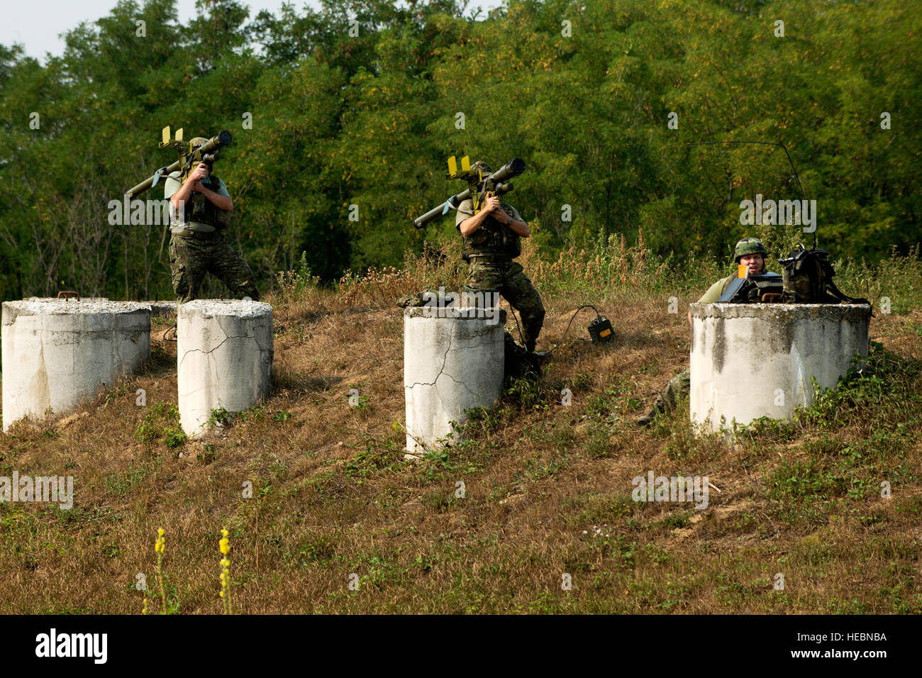 Slovak Air Force personnel operate MANPADS during a training exercise ...