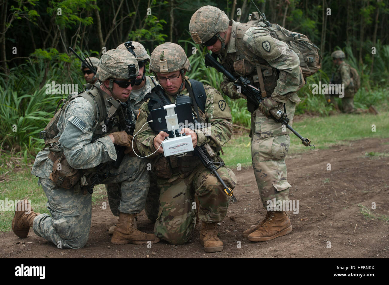 U.S. Army Pacific Soldiers, 25th Infantry Division, view video feed ...