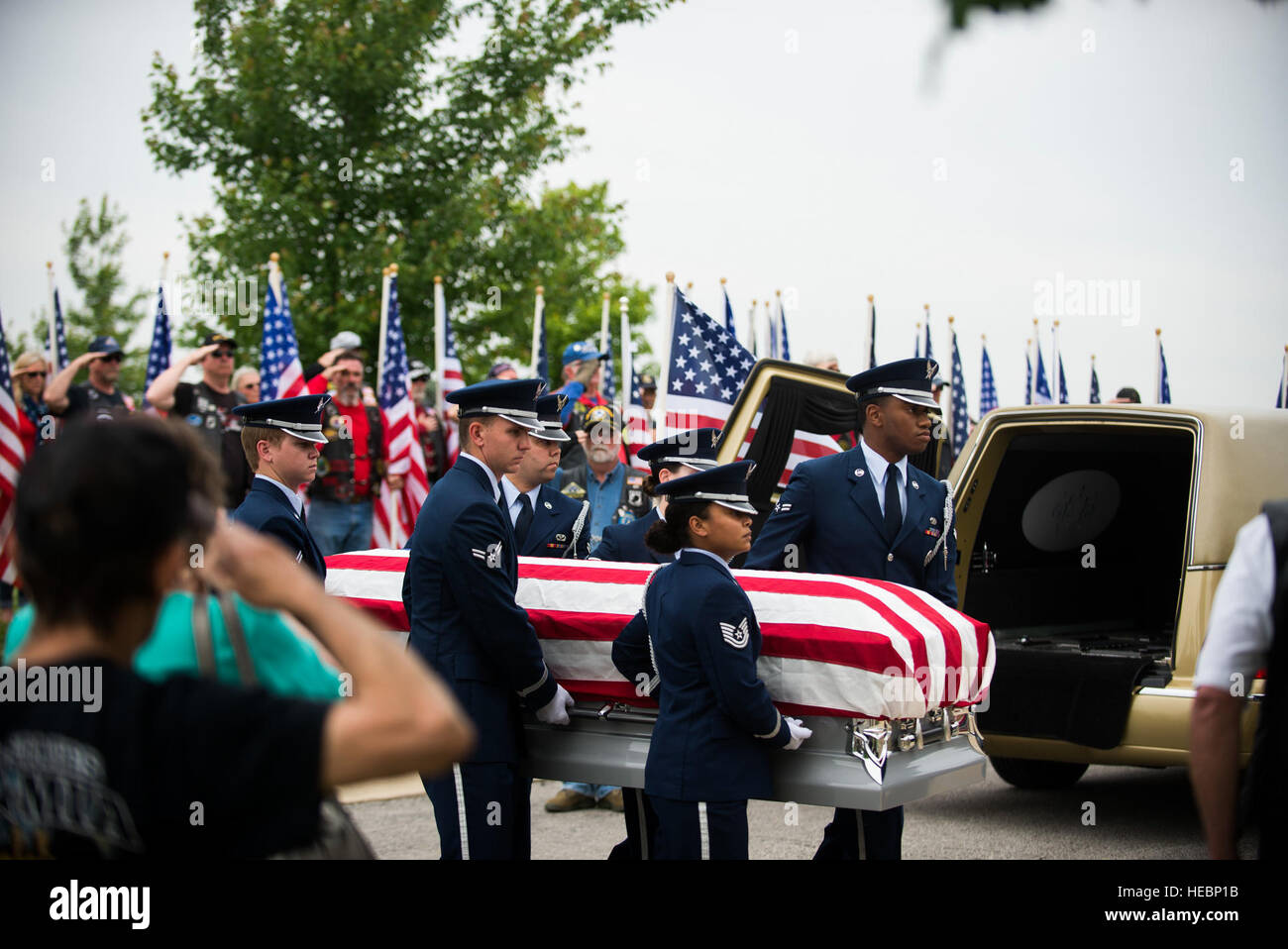 Members of Scott Air Force Base Honor Guard transfer Tech. Sgt. Louis ...