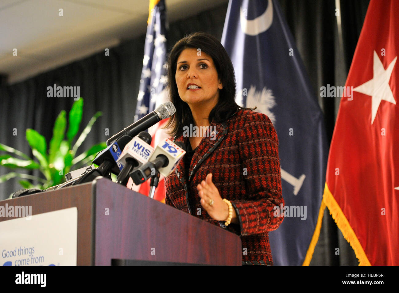 South Carolina Gov. Nikki Haley joins U.S. military service members and ...