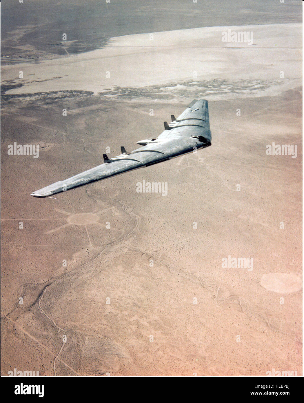 The Northrop YB-49 flying wing prototype bomber. Capt. Glen Edwards was ...