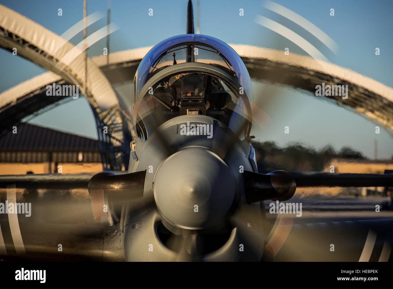 An 81st Fighter Squadron pilot starts the engine of an A-29 Super ...