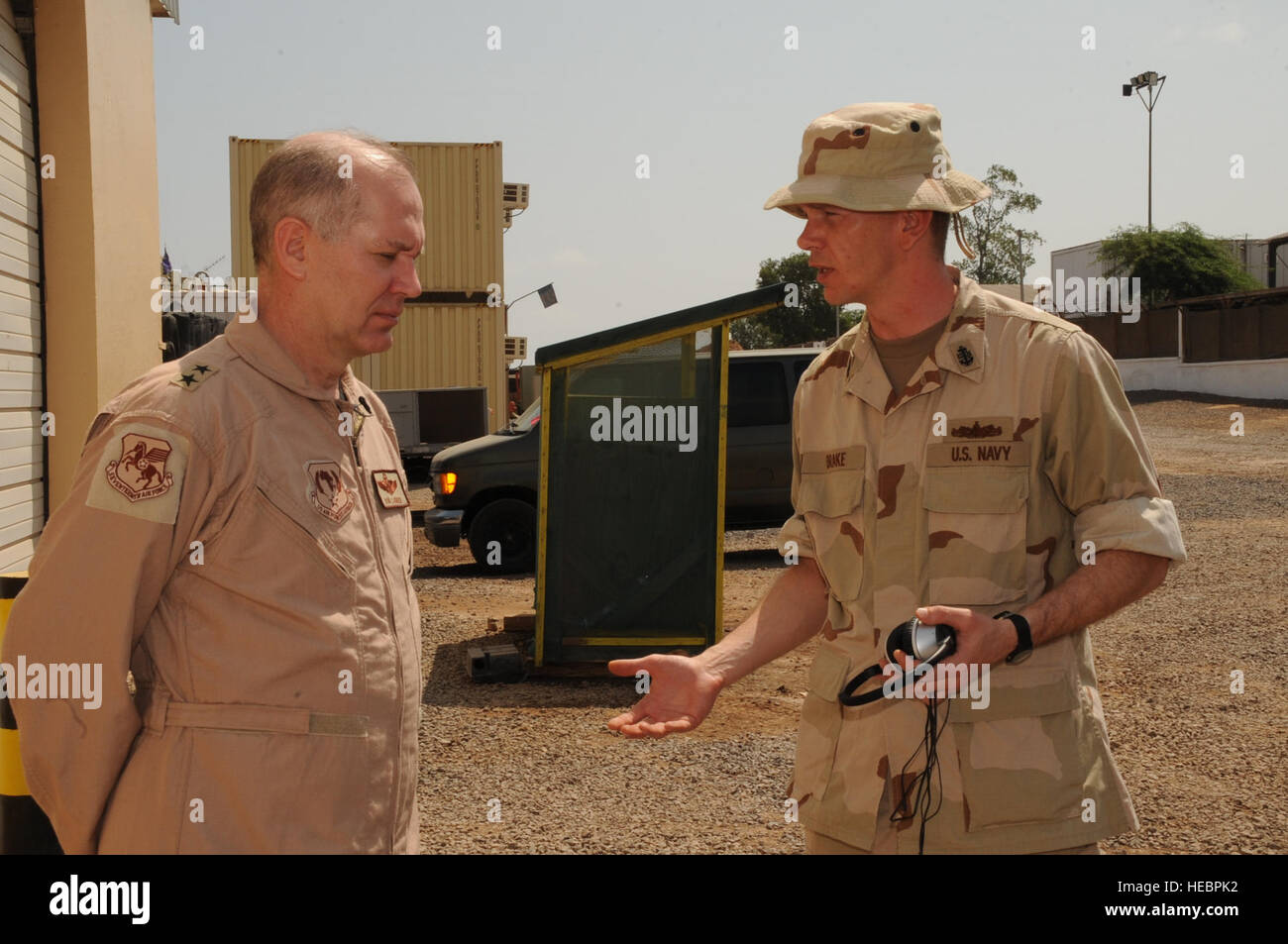 U.S. Navy Chief Petty Officer James Drake interviews Major General ...