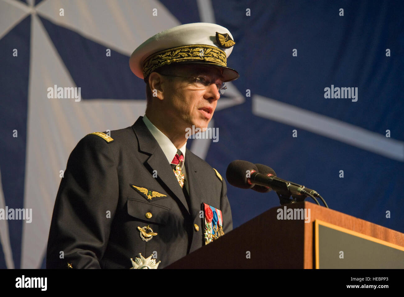 French air force Gen. St?phane Abrial delivers his first address as ...