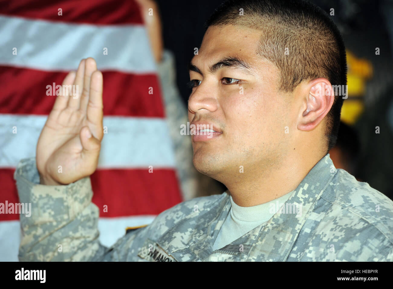 U.S. Army Spc. James Montanona, 368th Military Police Company, is ...