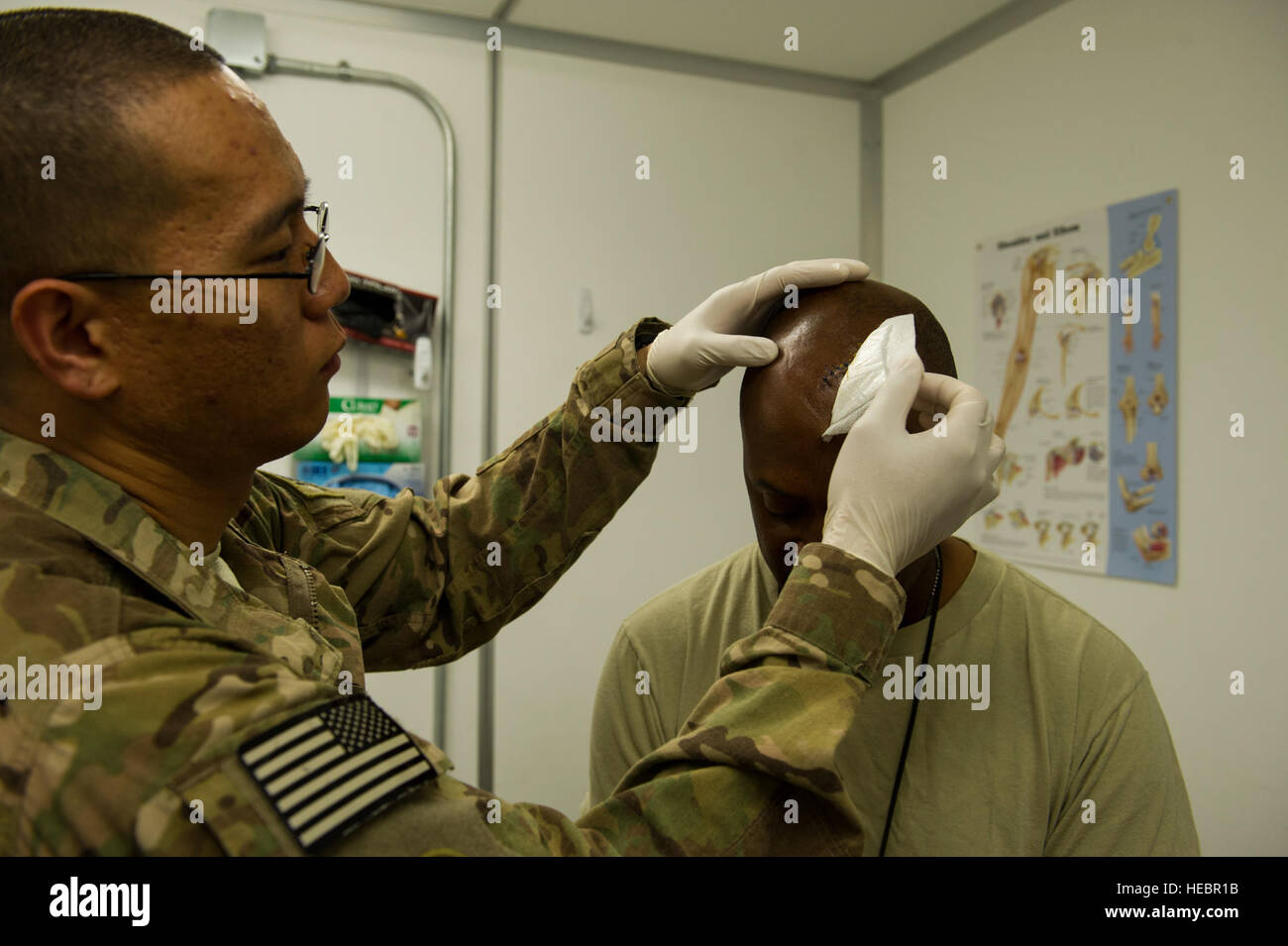 U.S. Air Force Senior Airman Jin Lee, an aerospace medical technician ...