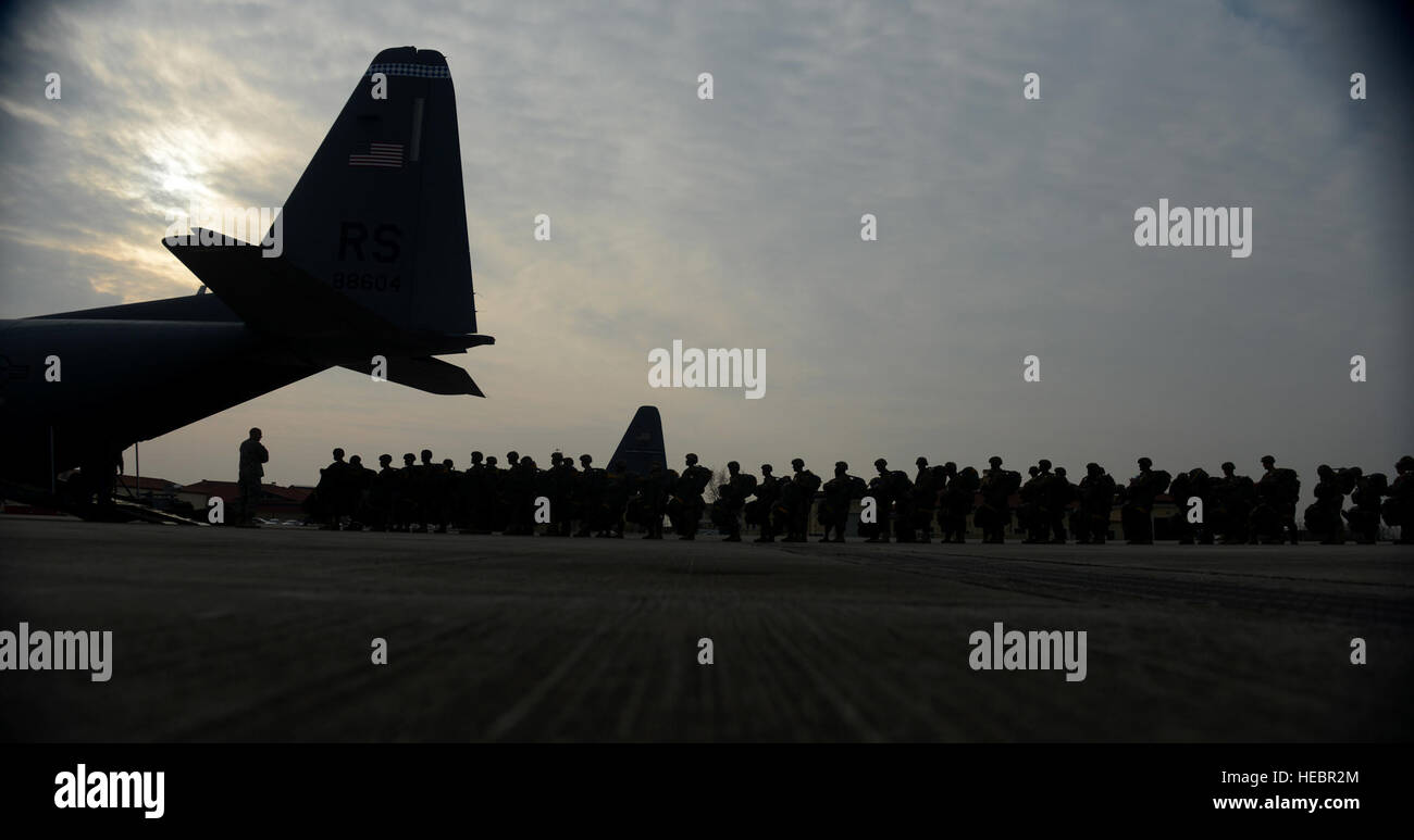 U.S. Army Soldiers from the 173rd Airborne Brigade board transport ...