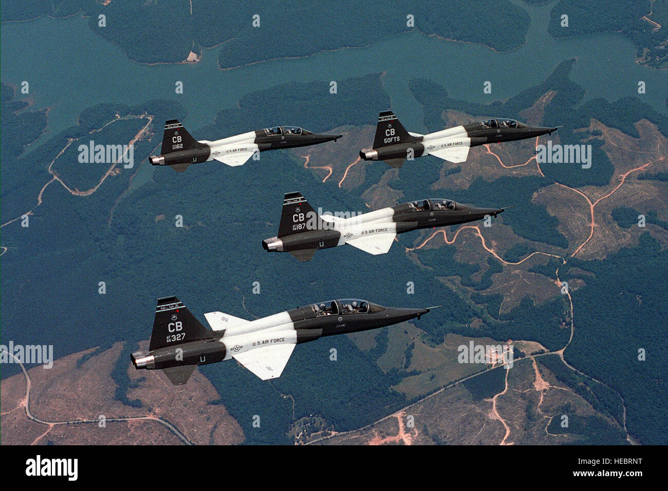 T 38 talons in a four ship formation are twin engine hi-res stock ...