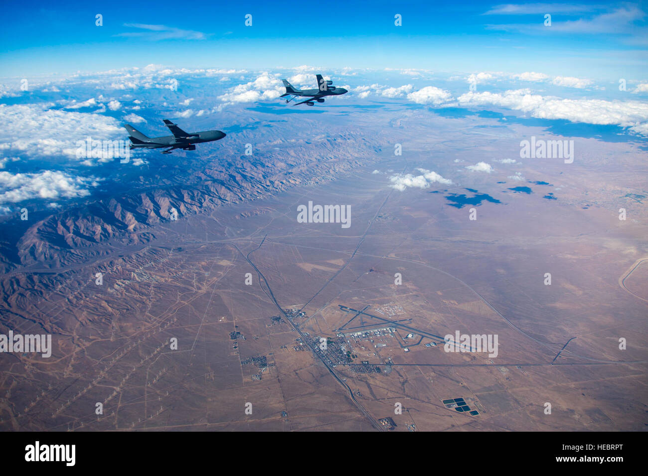 Photos of Boeing's KC-46A, left, conducting tests of aircraft ...