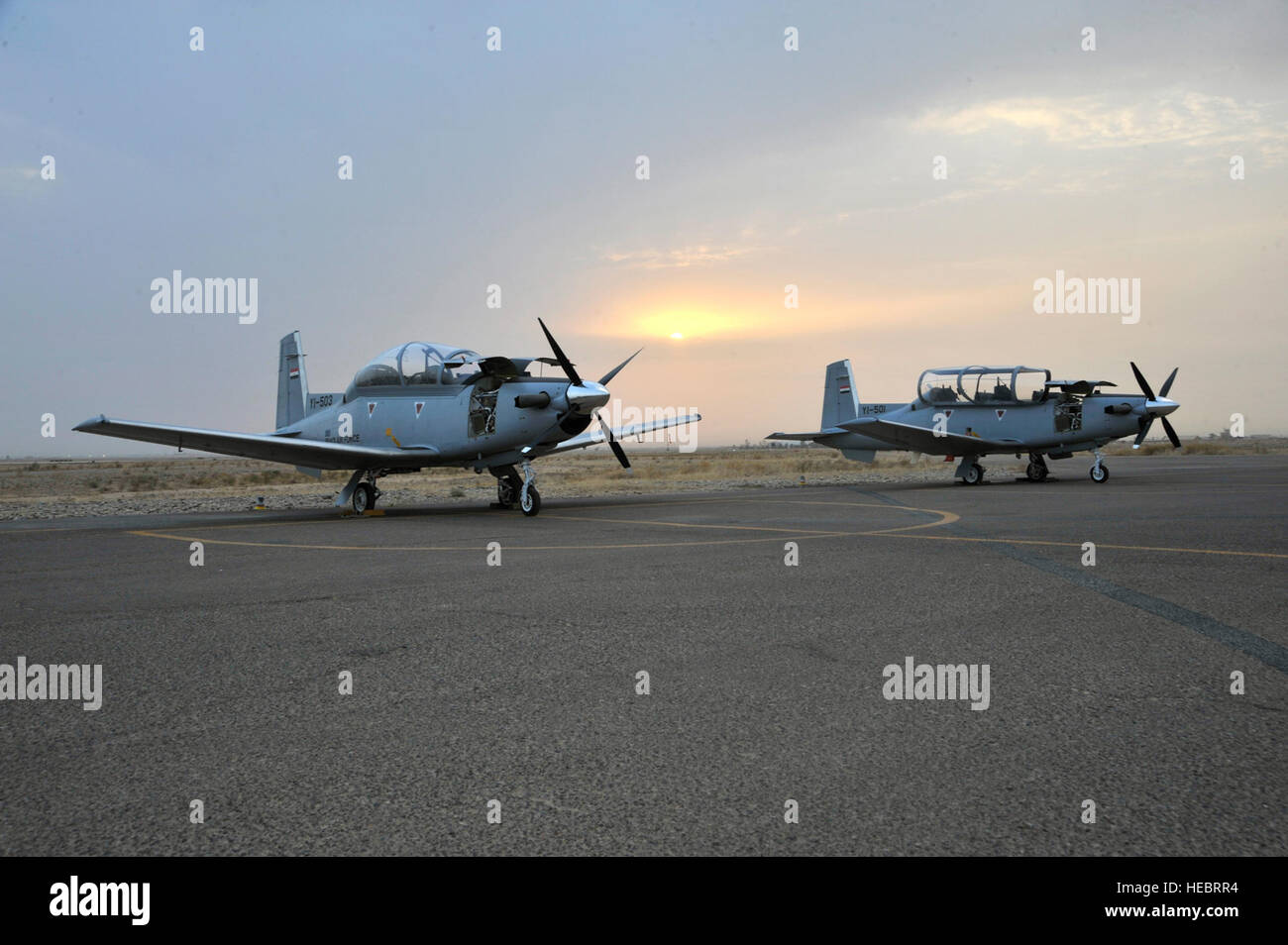 Iraqi air force T-6 Texan IIs sit on the flight line Sept. 26, 2010, at ...