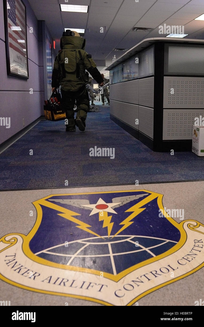 A member of 375th Civil Engineer Squadron Explosive Ordnance Disposal ...