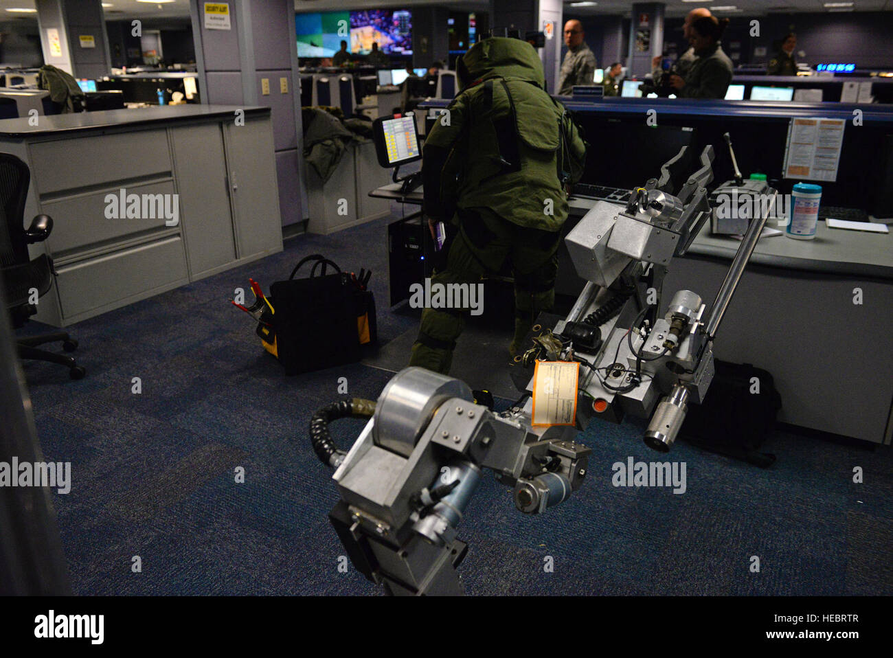 A member of 375th Civil Engineer Squadron Explosive Ordnance Disposal ...
