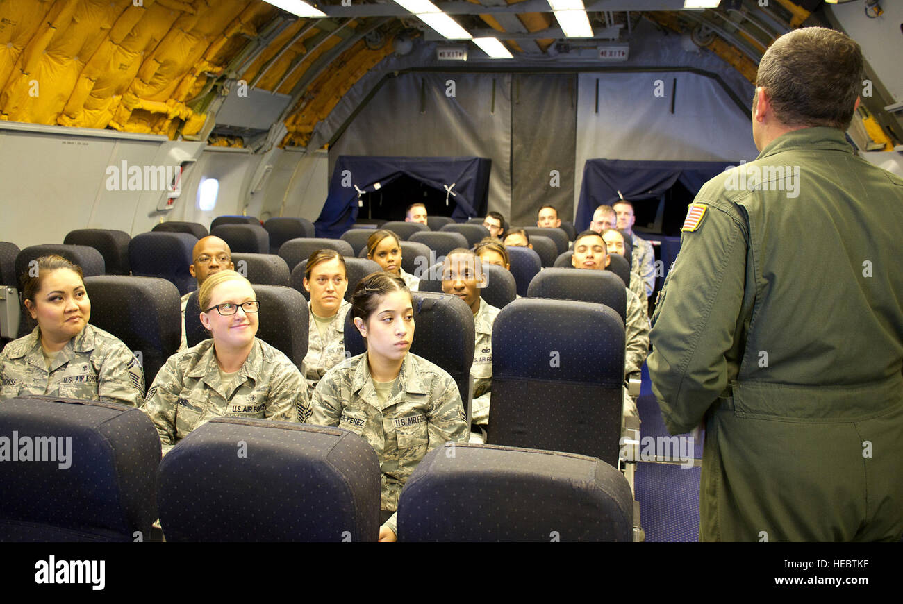 Tech. Sgt. Brandon Heyman briefs aircraft safety procedures before the ...