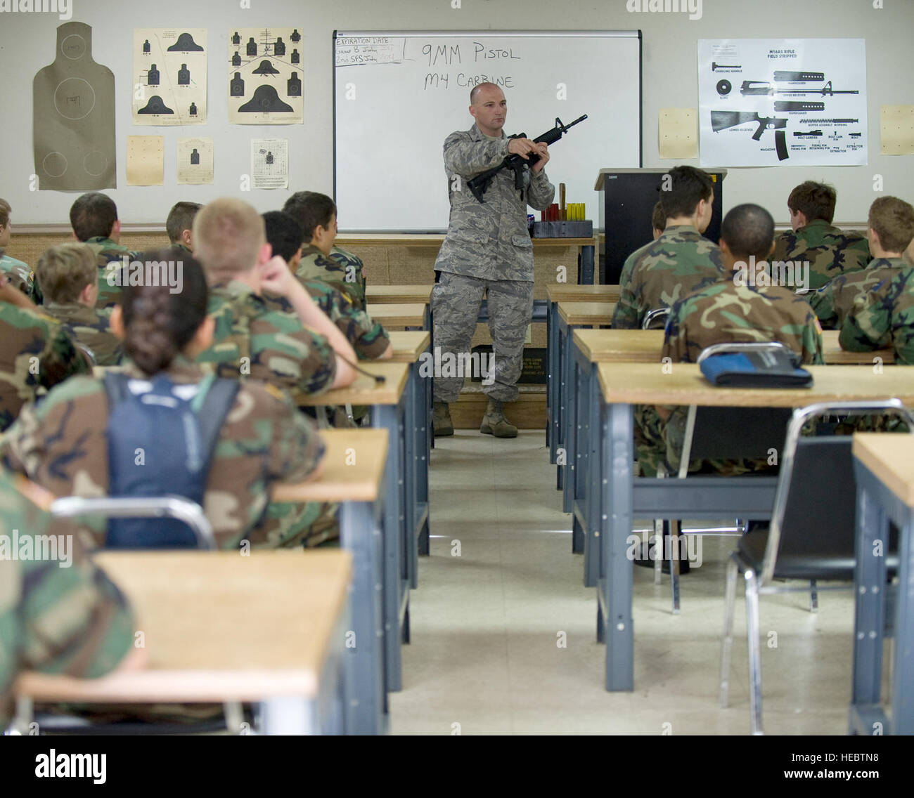 Tech. Sgt. Lee Thompson briefs several Civil Air Patrol cadets on the ...