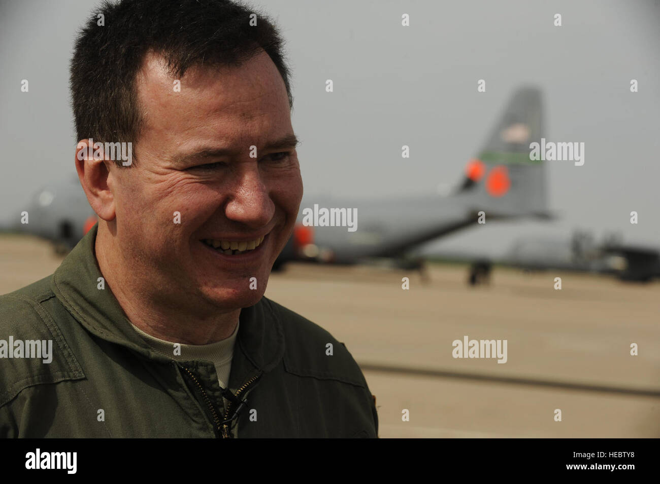 U.S. Air Force Lt. Col. Tom Brown, MAFFS mission commander, explains ...