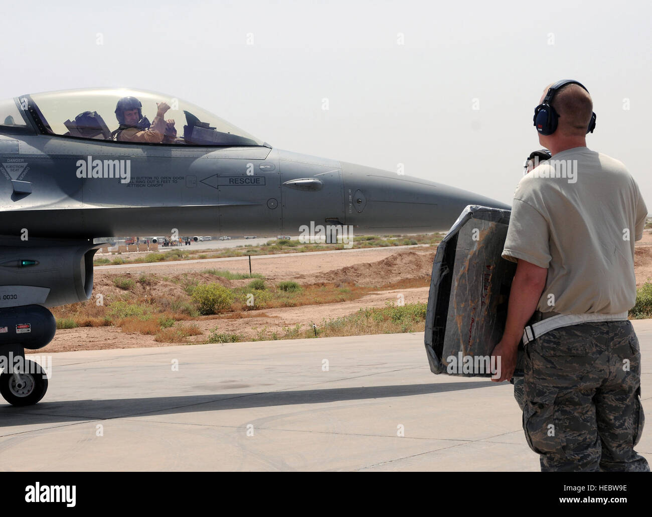 A pilot from the 332nd Expeditionary Fighter Squadron at Joint Base ...