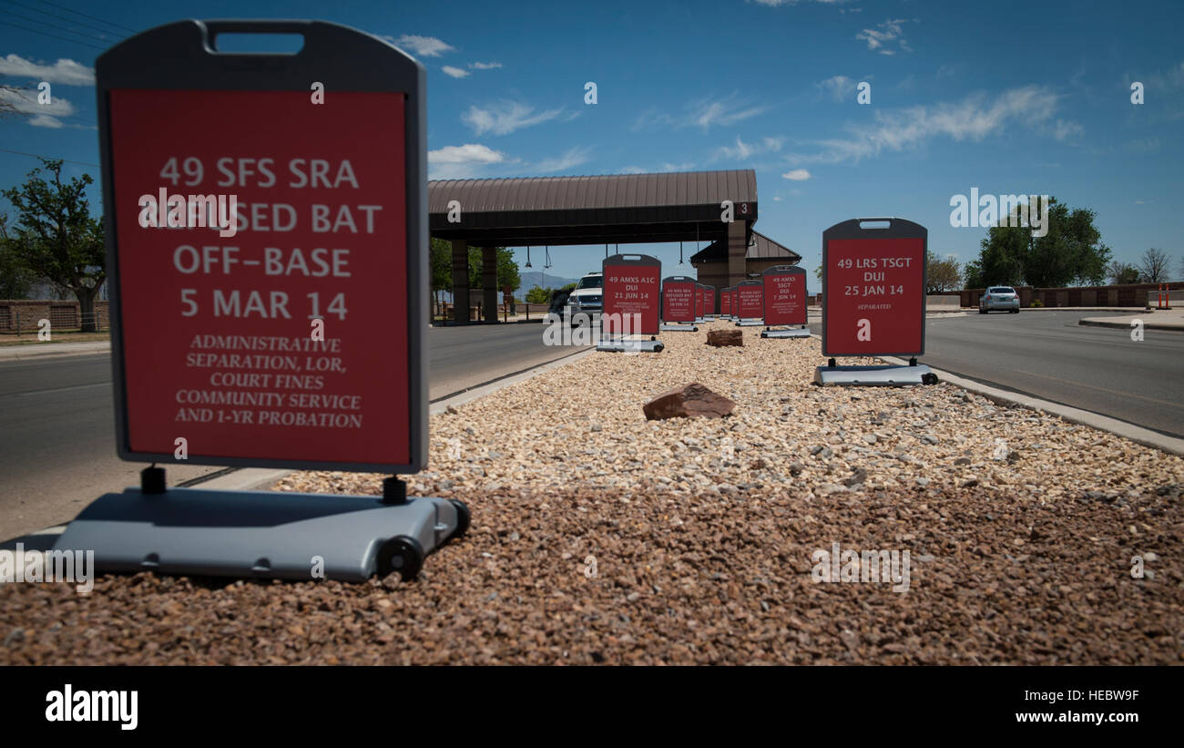 Informational signs at Holloman Air Force Base highlight ranks and ...
